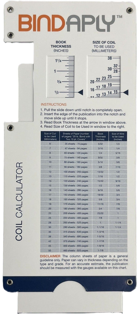 Binding Slide Chart Calculator – Leading Edge